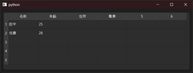 PySide超入門【第11回】表形式のデータを表示！QTableWidgetの徹底解説 | 使える.py